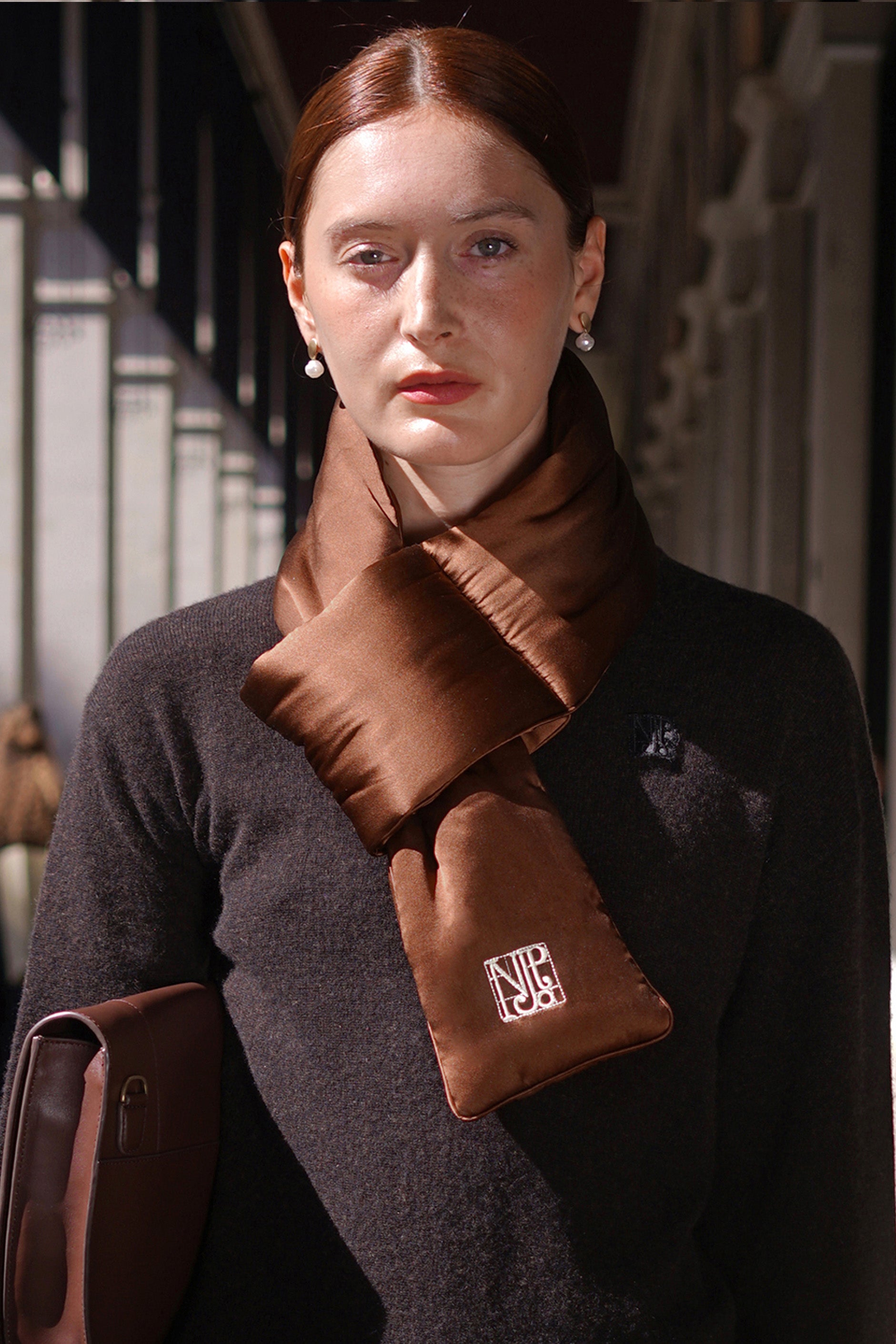 Not Just Pajama | New Arrivals | Nutty Hues Silk Puffer Scarf | Perfect ...