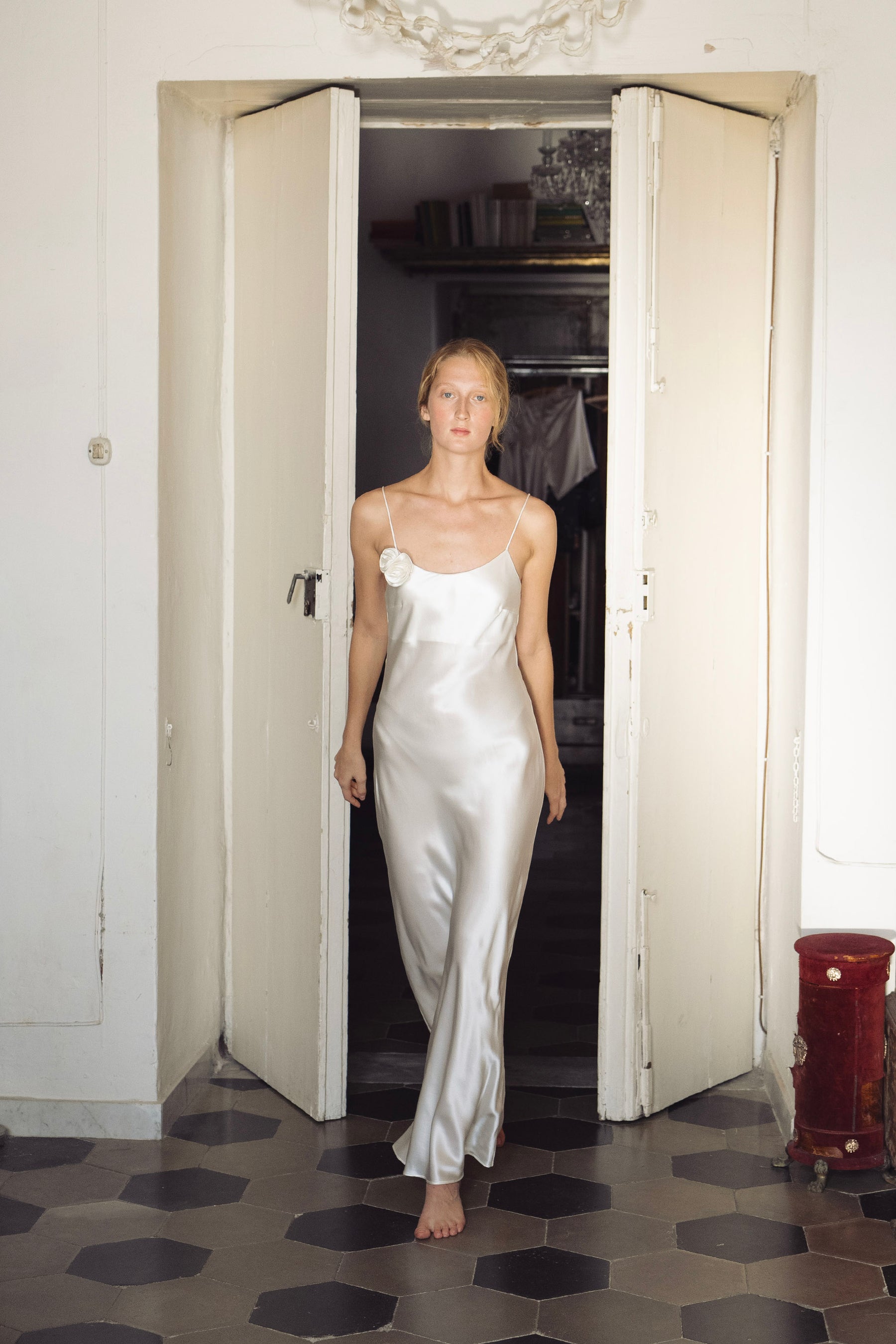 Tuscan Bloom Silk Slip Dress for Brides, Evening Gowns, and Special ...