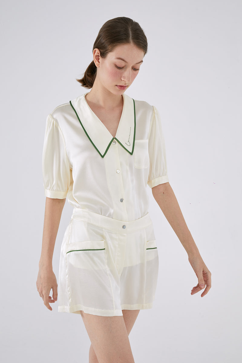 Silk Pajama Short Set French Style | Not Just Pajama