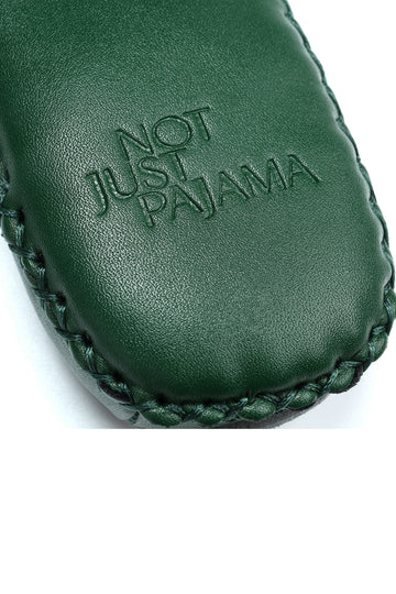 Men Classic Handmade Velvet Slippers Green – Not Just Pajama